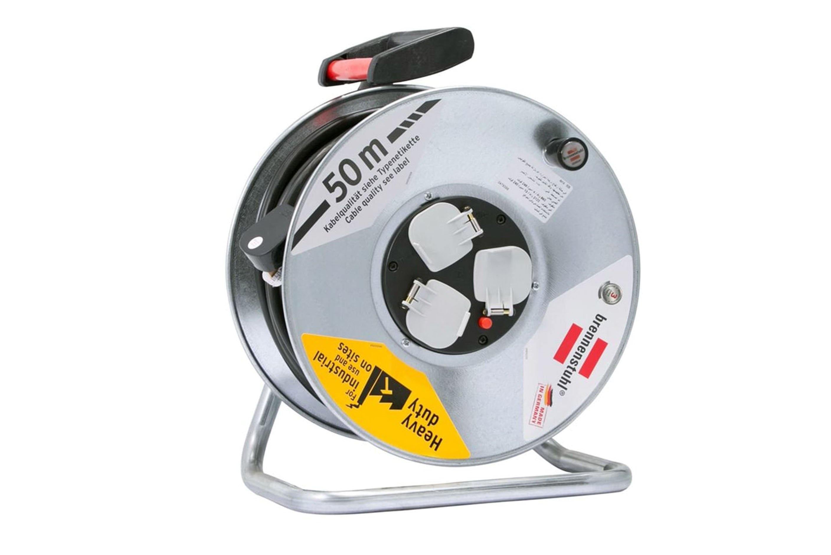 Cable Extension Reel with Safety Cut Out Metal Type (50 m) 13A - Art.N ...