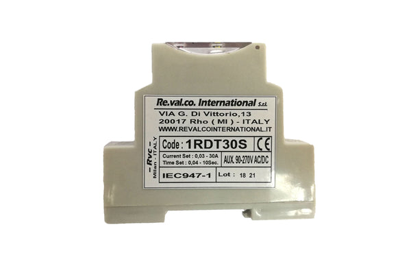 Earth Leakage Relay 30mA-30A 90-270V AC/DC 1RDT30S Revalco - Qahraba