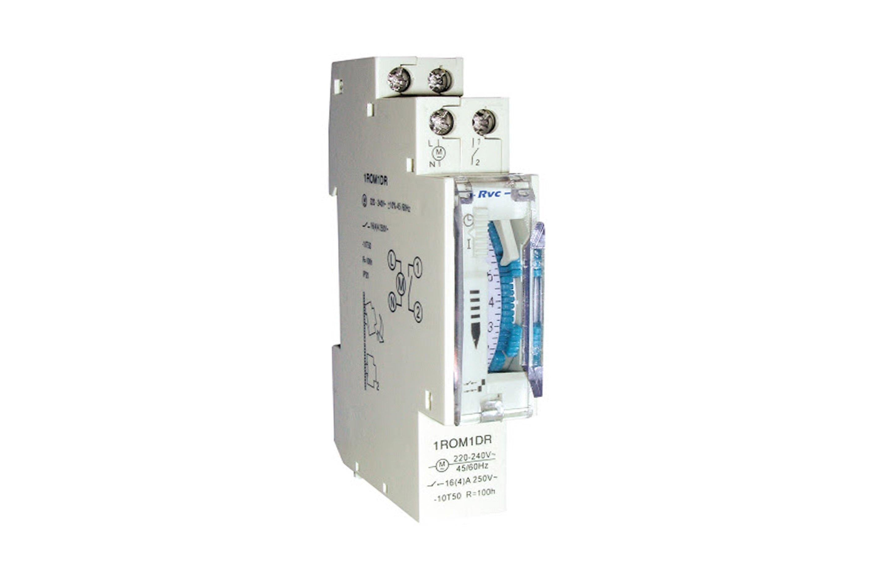 Daily Analogue Timer w/ Reserve 230-240V Din Rail Type - 1ROM1DR Reval ...