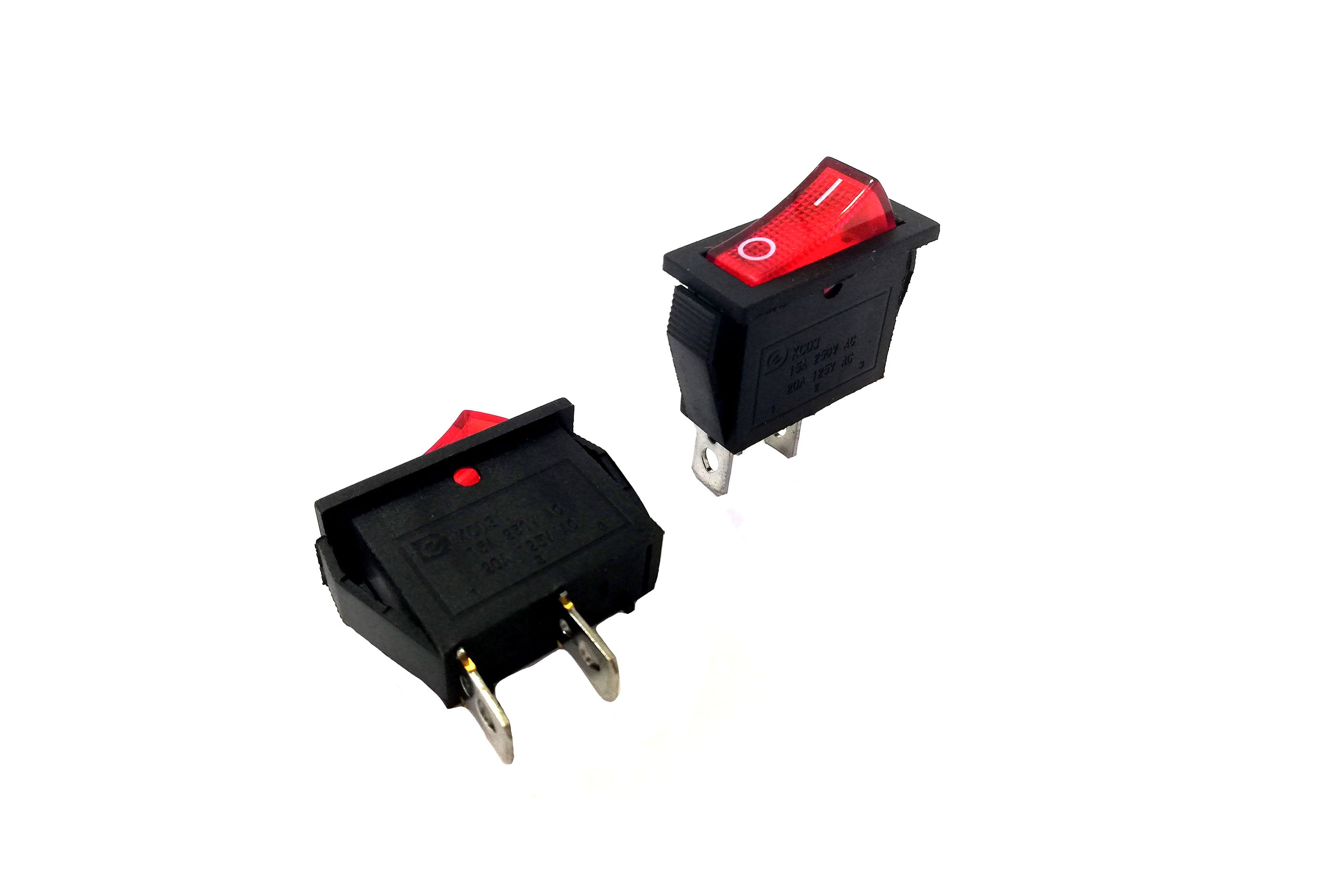 Rocker Switch On-Off 2Pin 15A 250VAC Red Color - Daier - Qahraba