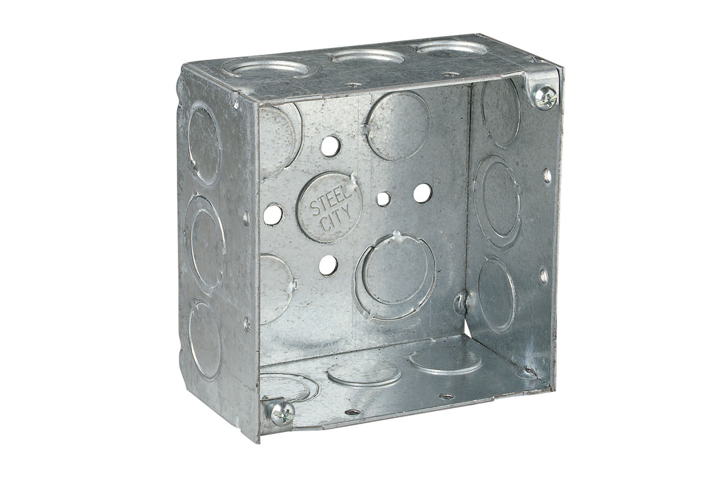 521711234E Back Box 4x4x2-1/8 inch 3/4 inch Knockout Steel City ABB ...
