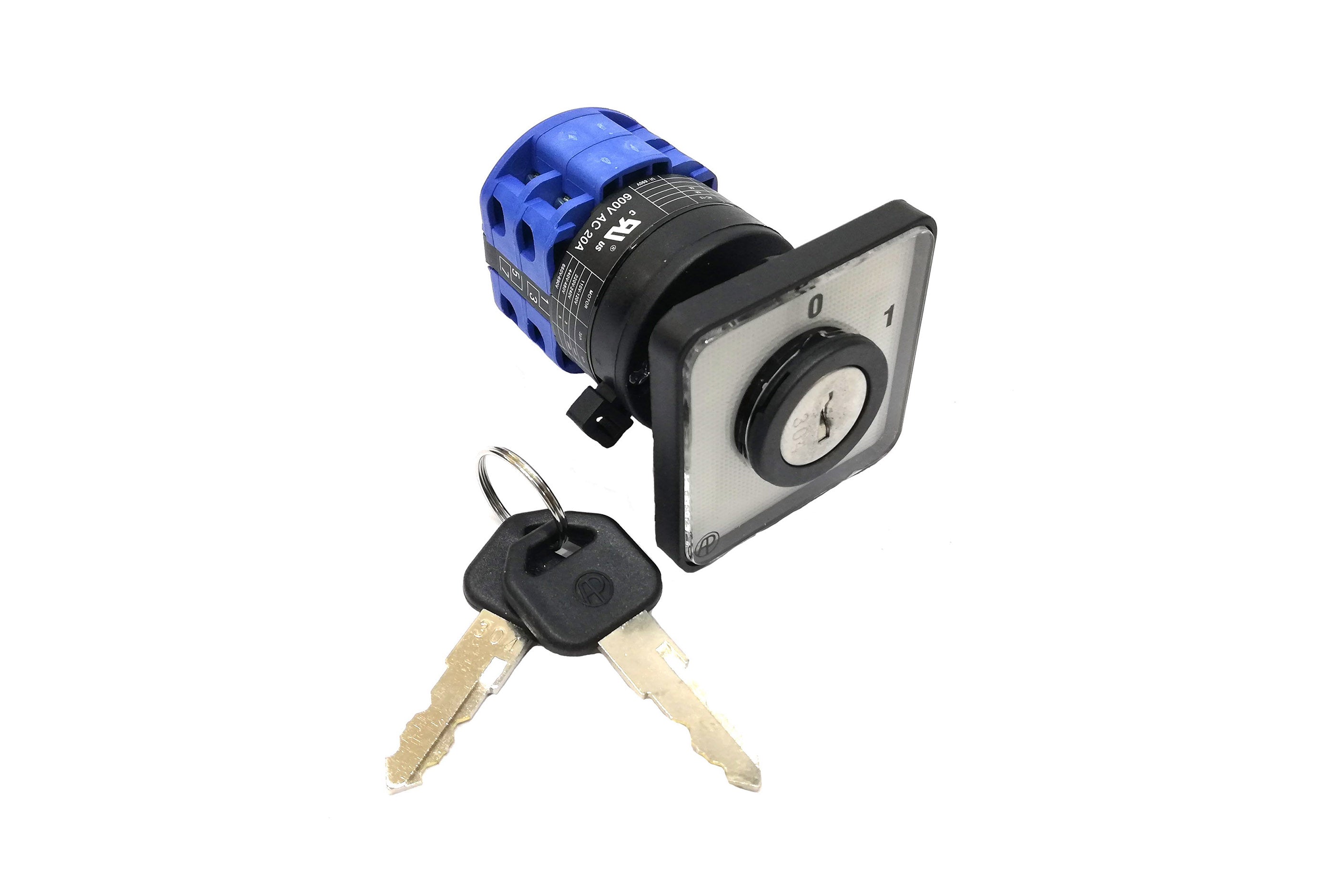 On Off Key Switch Panel Mounted 20Amp 4 Pole A202AK Auspicious - Qahraba
