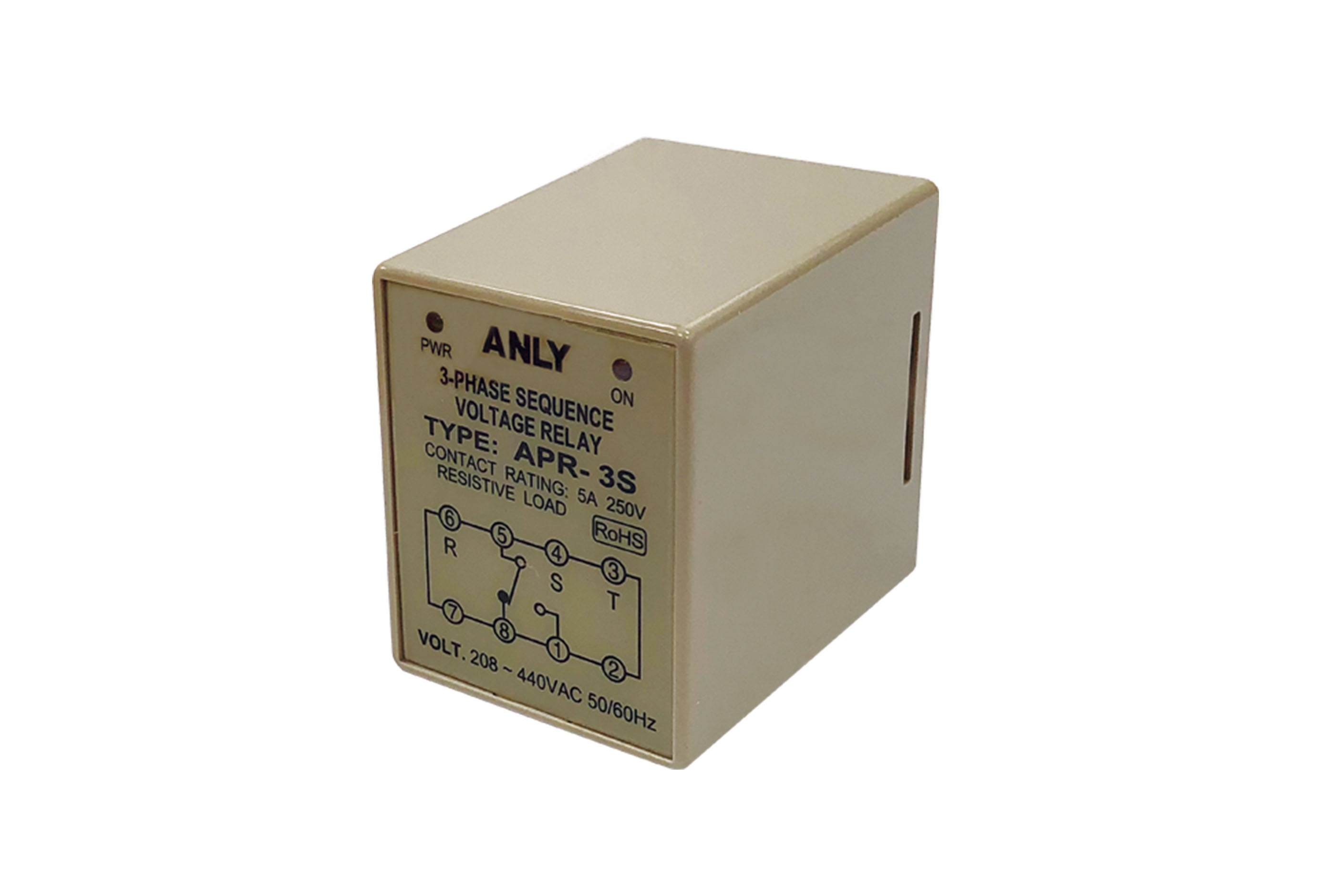 3 Phase Sequence Voltage Relay 208-440VAC 8 Pin Round APR-3S Anly - Qahraba