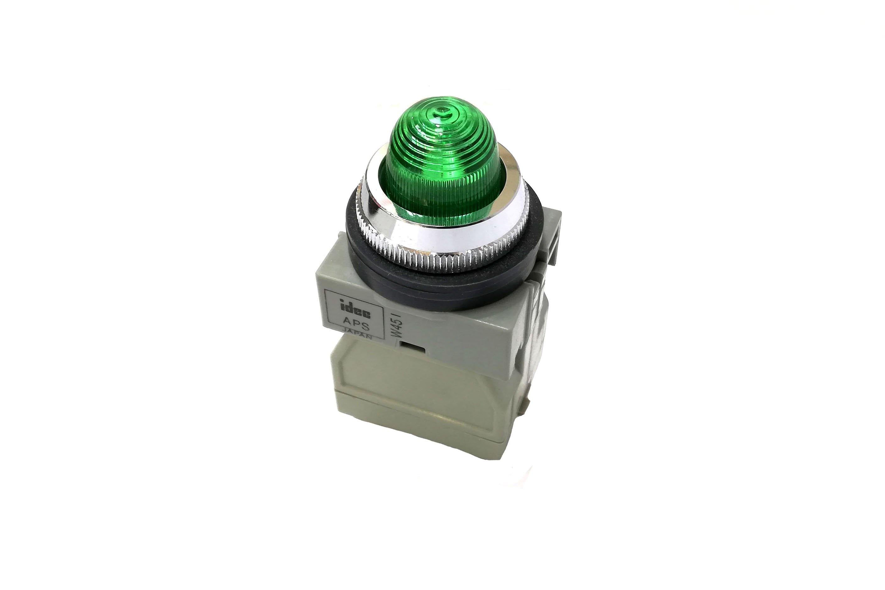 Pilot Indicator Light 25mm 200VAC/220VAC Green APS126DNG Idec - Qahraba