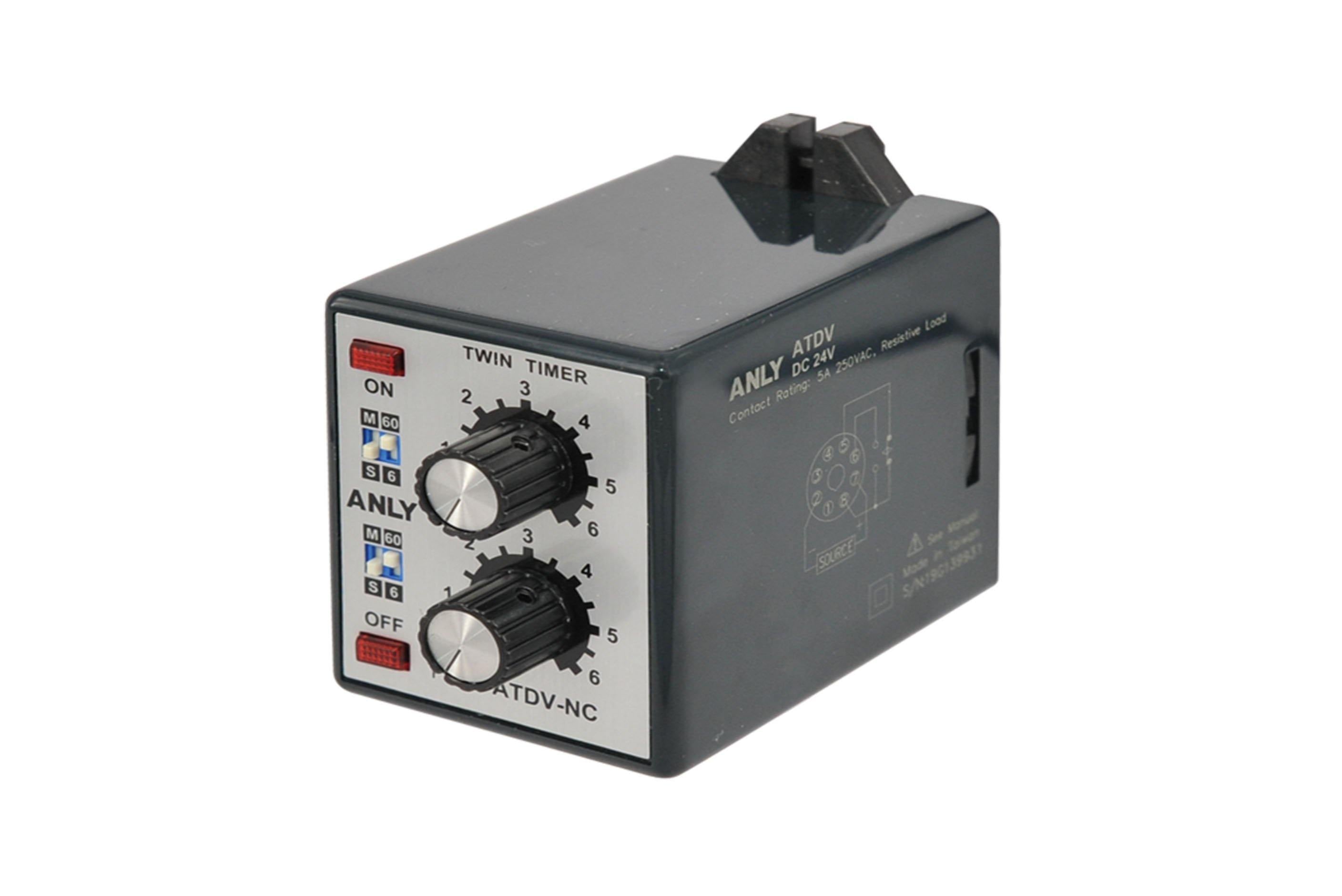 Multi Range Analog Twin Timer AC110-240V - ATDV-NC Anly Taiwan - Qahraba