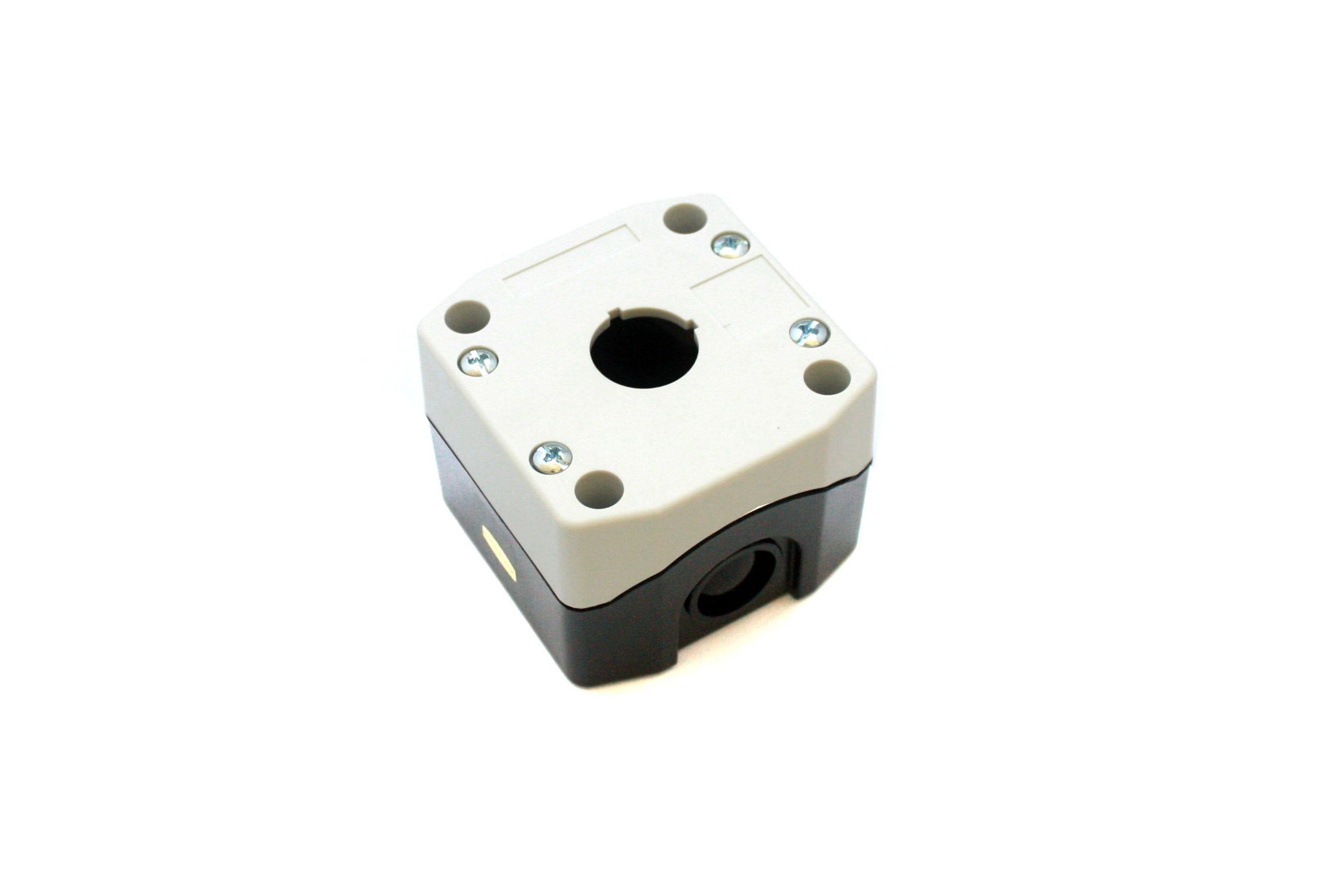 PVC Push Button Box 22mm One Hole IP65 White/Black B1A Auspicious - Qahraba