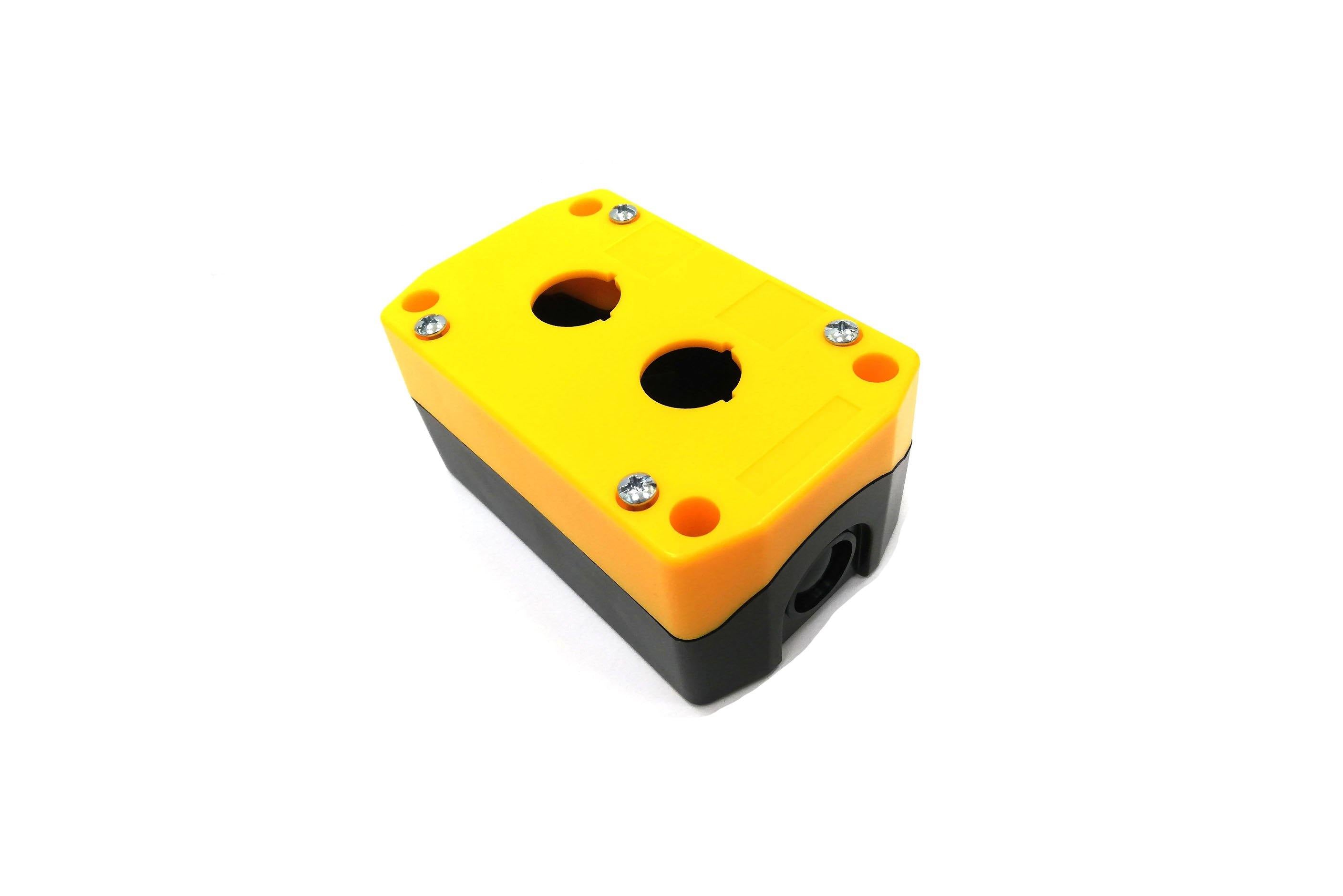 Two Way Push Button Box IP65 Yellow-Black B2A Auspicious - Qahraba