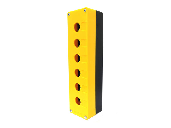 Push Button Station Box 22mm Six Hole IP65 Yellow/Black B6A Auspicious ...