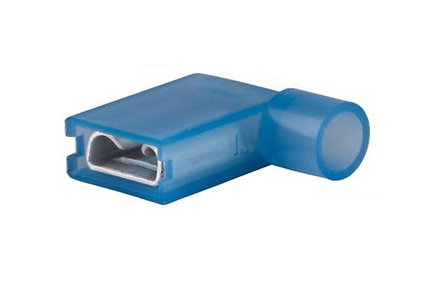 L Shape Female Blue Insulated Cable Lugs Spade Flag Type 2.5mm (Pack o ...