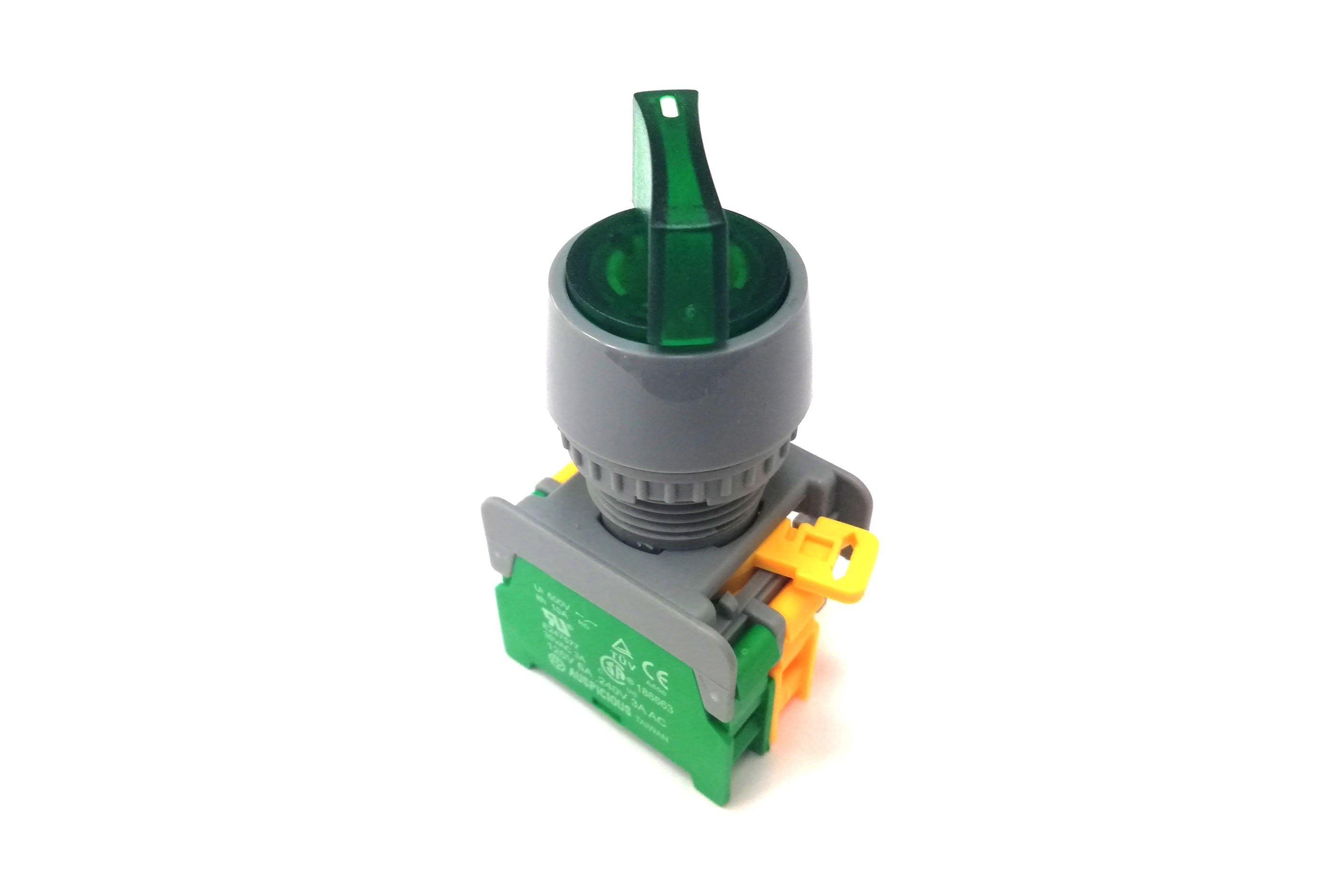 Illuminated Selector Switch 22mm 2 Position Green Maintained IP65 GSL2 ...