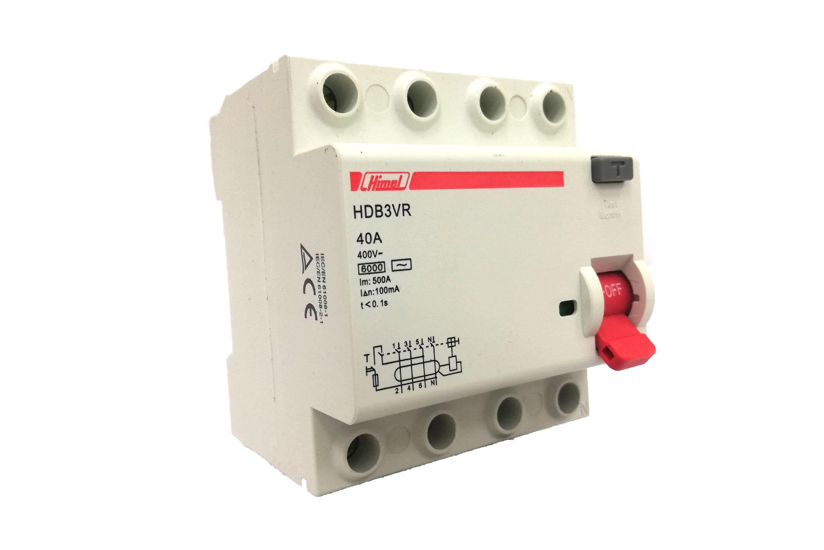 RCCB - Residual Current Circuit Breaker 40A 4P 100mA - HDB3VR440YC Him ...