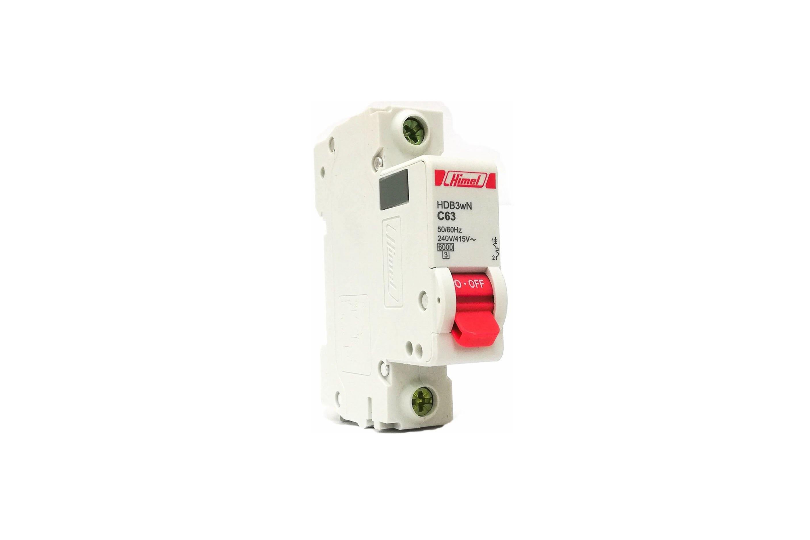 MCB - Miniature Circuit Breaker 63A 6kA 1Pole - HDB3WN1C63 Himel - Qahraba