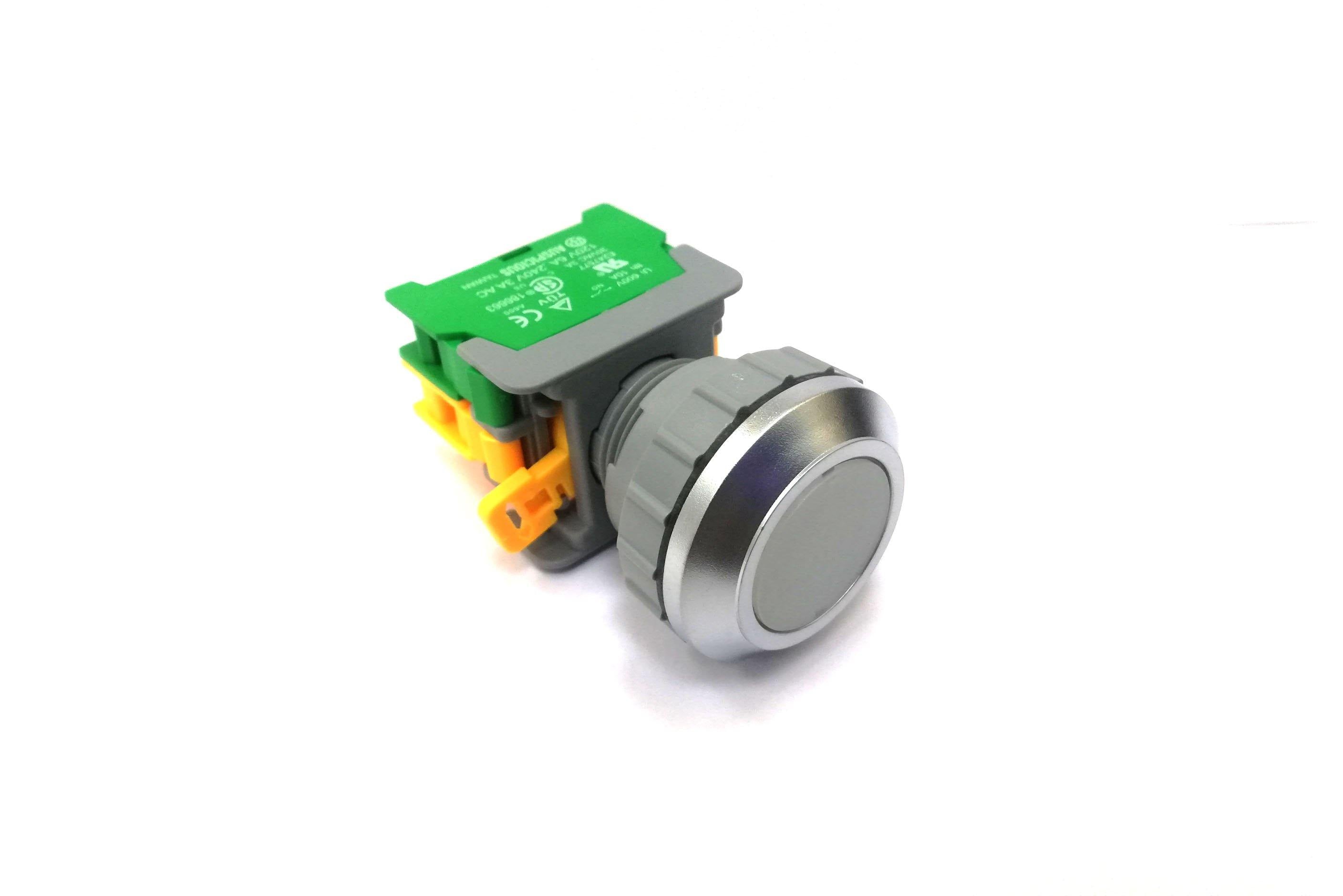 30mm Push Button White Momentary Illuminated IP65 LXB30 Auspicious ...