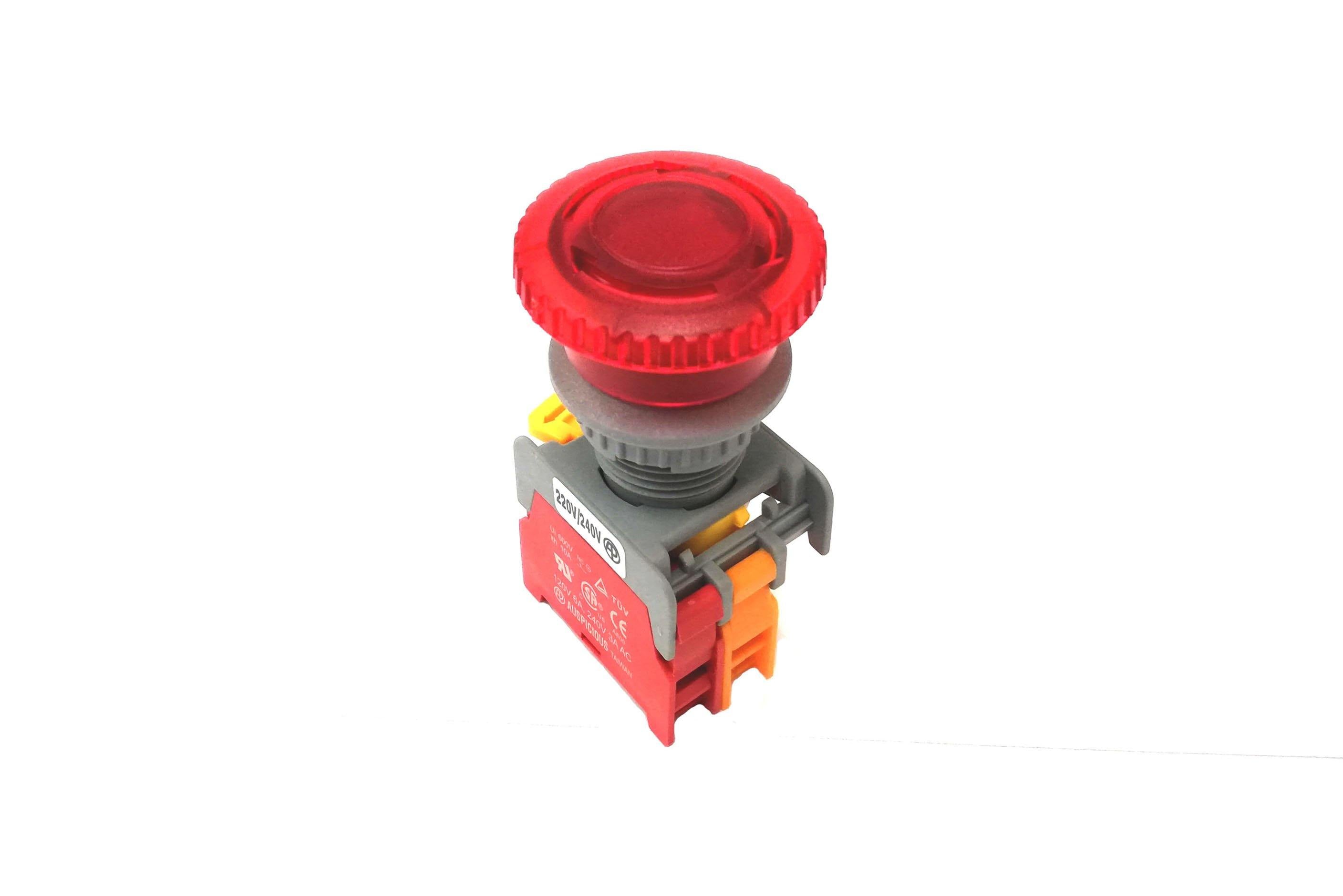 Illuminated Emergency Stop Button 22mm Red Color MBL22 Auspicious - Qahraba